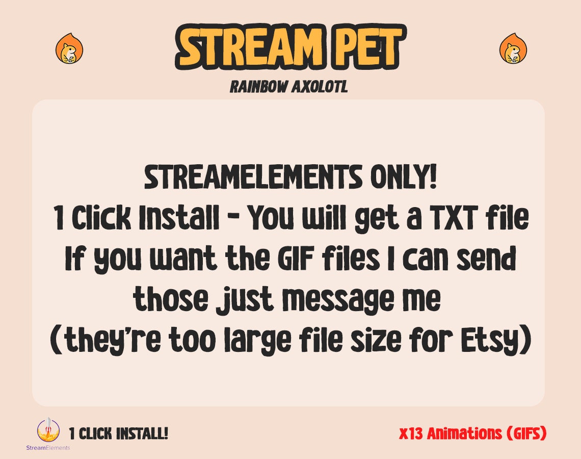 Animated Axolotl Stream Pet Custom Widget / STREAMELEMENTS Interactive ...