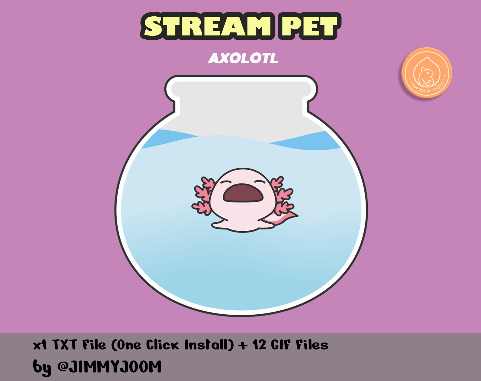 Animated Axolotl Stream Pet Custom Widget / STREAMELEMENTS Interactive ...