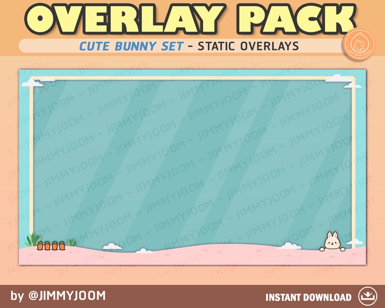 Cute Kawaii Bunny Rabbit Overlay Pack / Webcam Overlay / Waiting ...