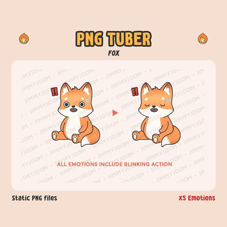 Fox Pngtuber Veadotube Mini PNG Tuber Cute Kawaii Fox Twitch Live ...