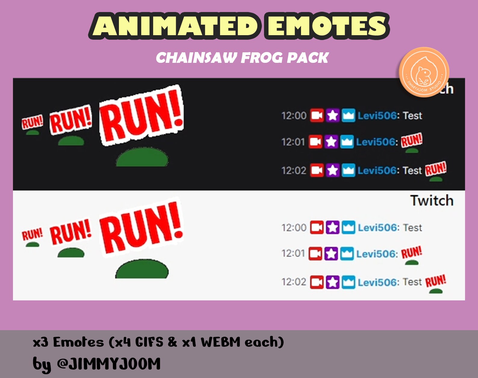 ANIMATED Frog Chainsaw Man RUN Twitch Emote Discord Emote Pack / Horror ...