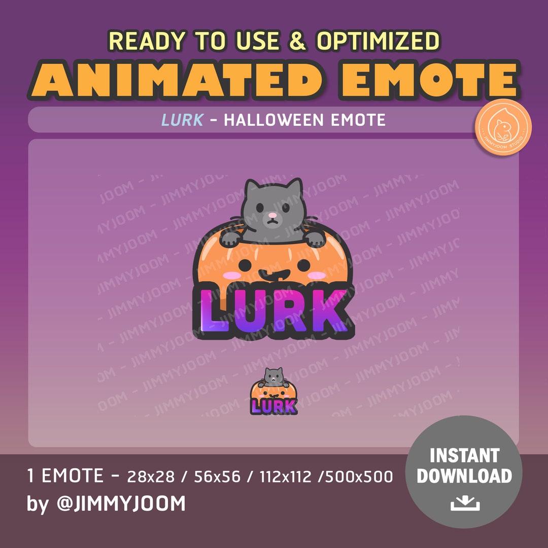 Animated Cat Pumpkin Lurk Emote / Animated Emotes / Cute Kawaii ...