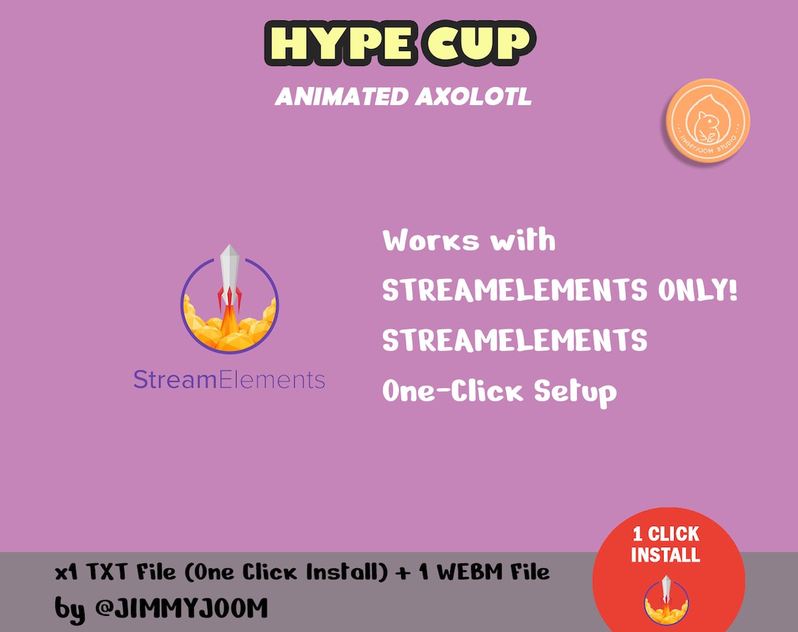 Animated Axolotl Hype Cup Tip Jar / Streamelements Custom Widget ...