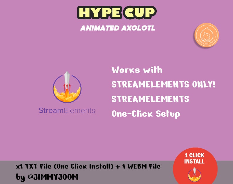 Animated Axolotl Hype Cup Tip Jar / Streamelements Custom Widget ...