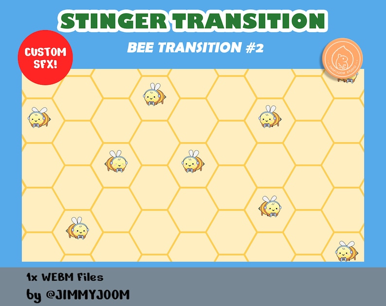 Animated Twitch Stinger Transition / Kawaii Honey Bee W Sound / Stream ...
