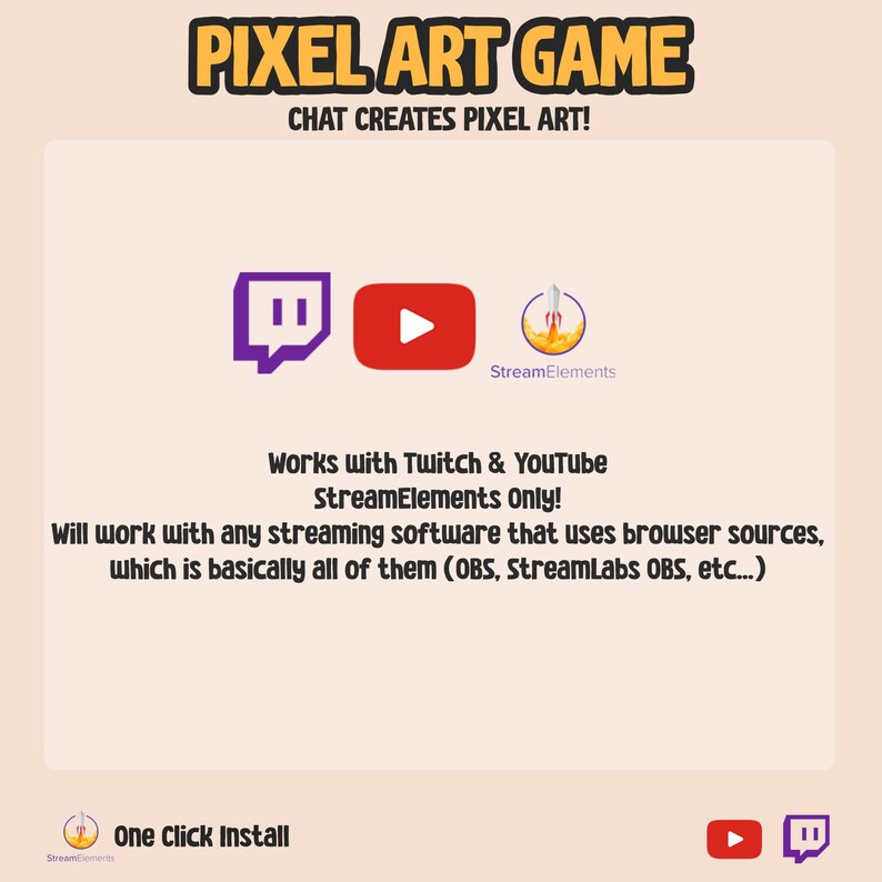 Twitch Pictionary Game: Chat Pixel Art Overlay Widget - Etsy