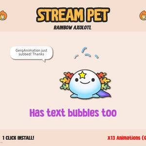 Animated Axolotl Stream Pet Custom Widget / STREAMELEMENTS Interactive ...