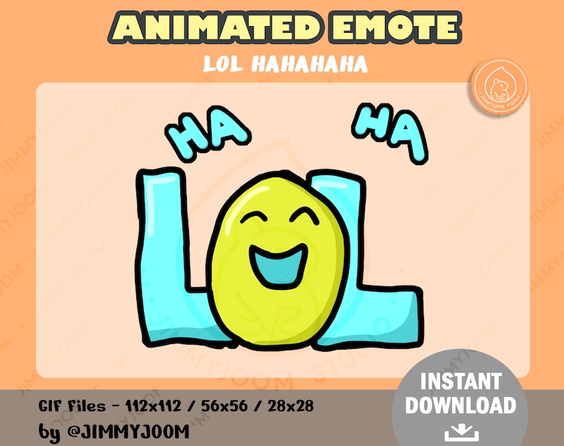 ANIMATED LOL Haha Twitch Emote Discord Emote / Text Emote / Cute Emote ...