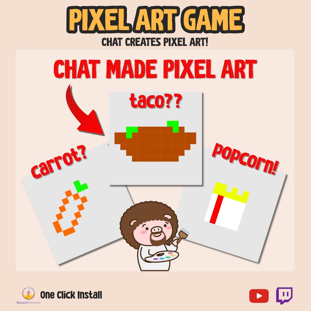 Twitch Pixel Art Widget Game Chat Makes Pixel Art Overlay Game Twitch ...