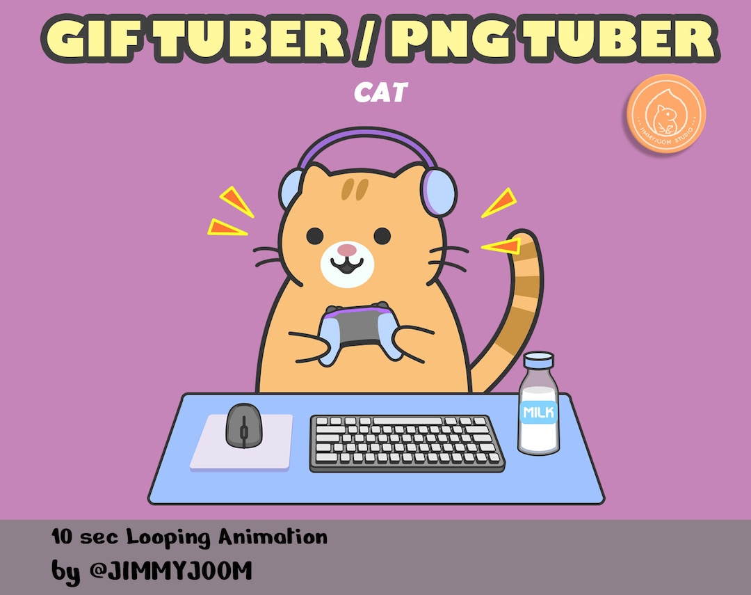 Lindo gato animado GIFTuber PNGTuber VTuber para Twitch Streaming ...