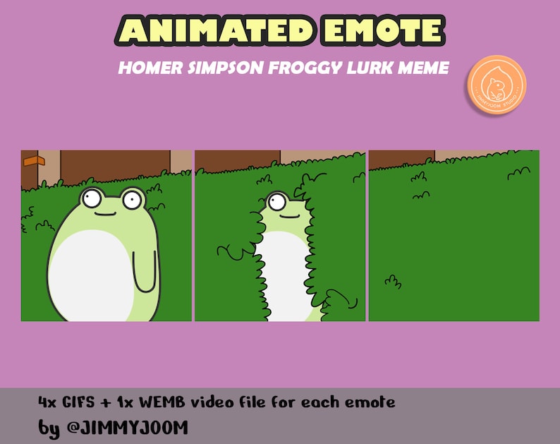 ANIMATED Frog Lurk Meme Twitch Emote Discord Emote Pack / Homer Simpson ...