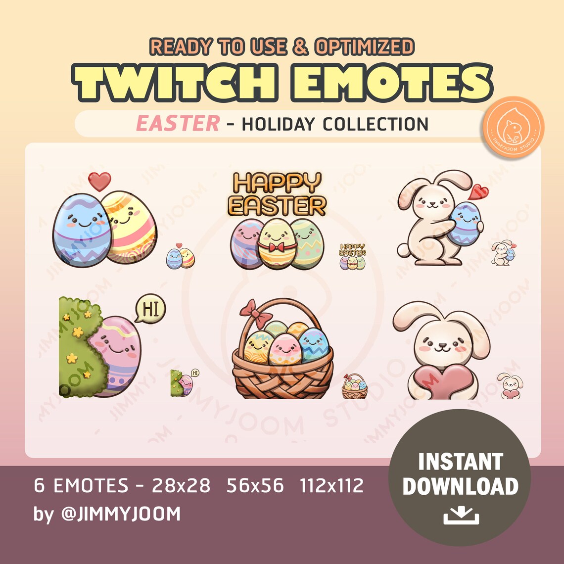Easter Twitch Emotes Twitch Emote Pack Easter Bunny Pastel - Etsy