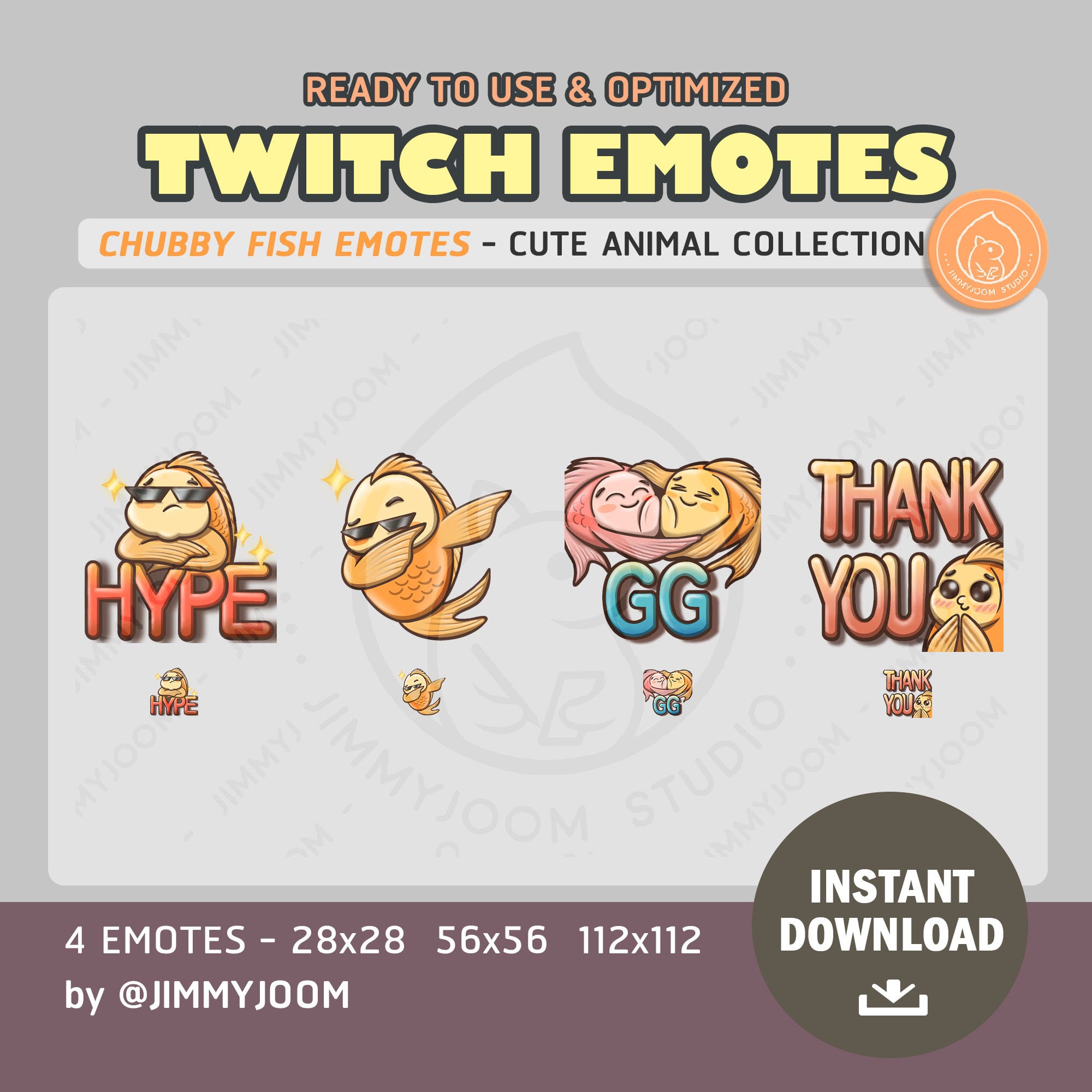 Cute Chubby Fish Twitch Emotes Cartoon Goldfish Twitch Emote Pack - Etsy
