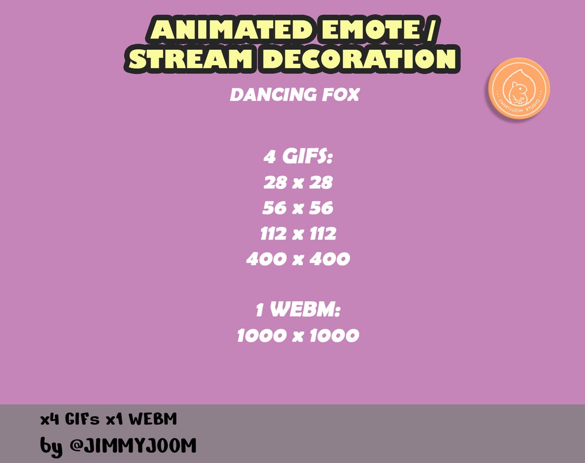 ANIMATED Emote Fox Dance / Dancing Emote / Twitch Discord Emote / Red ...