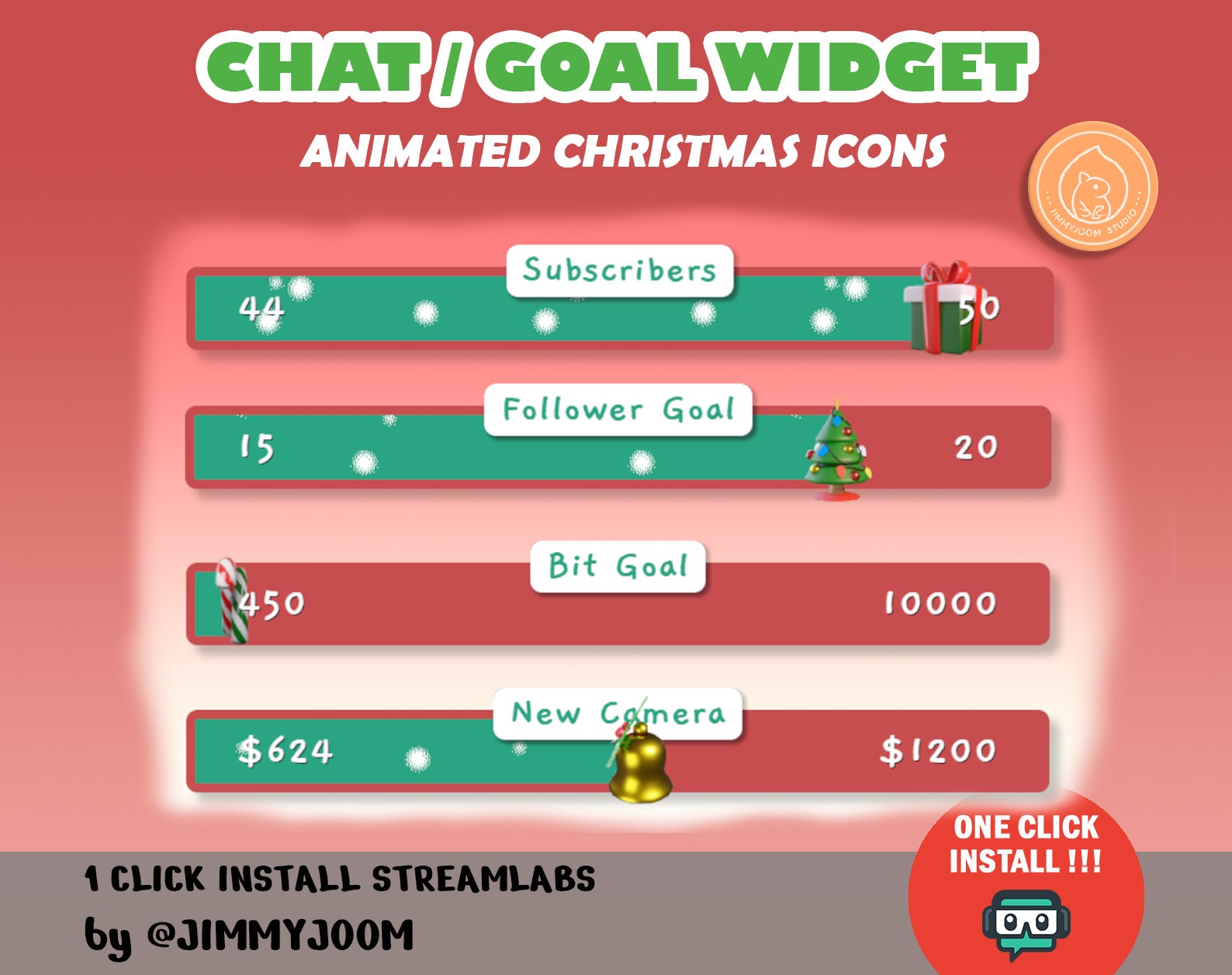 Animated Christmas Chat Goal Widgets / Christmas Chat Box / Holiday ...