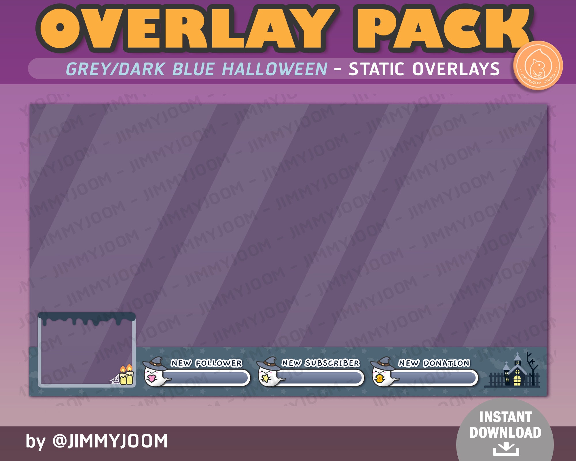 Halloween Twitch Overlay / Kawaii Halloween Stream Setup / Halloween ...