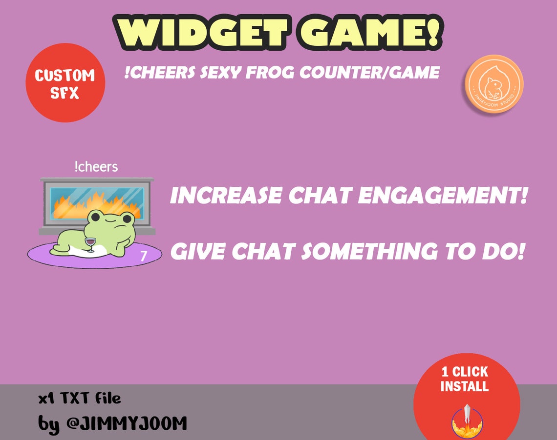 Cute Frog Custom Widget Counter / Chat Widget Game / Frog Meme Game ...