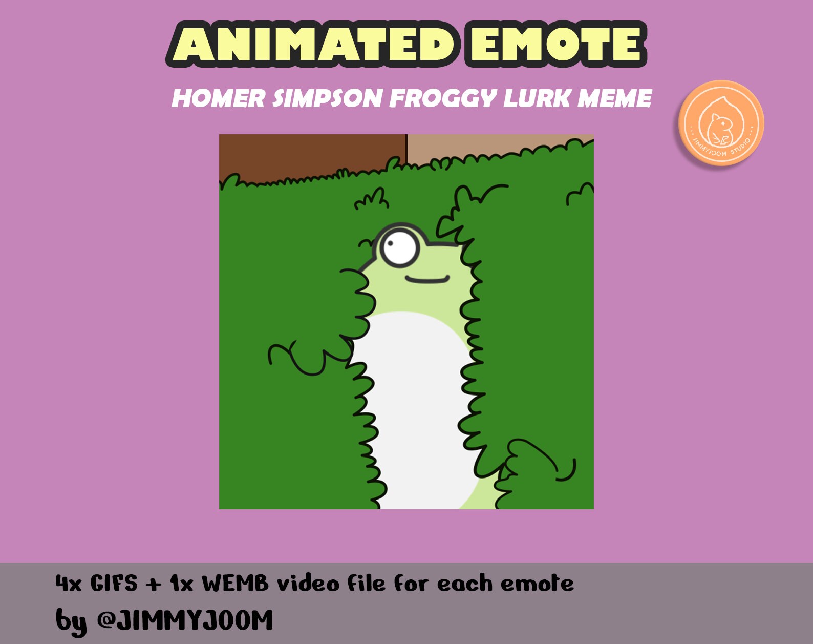 ANIMATED Frog Lurk Meme Twitch Emote Discord Emote Pack / Homer Simpson ...