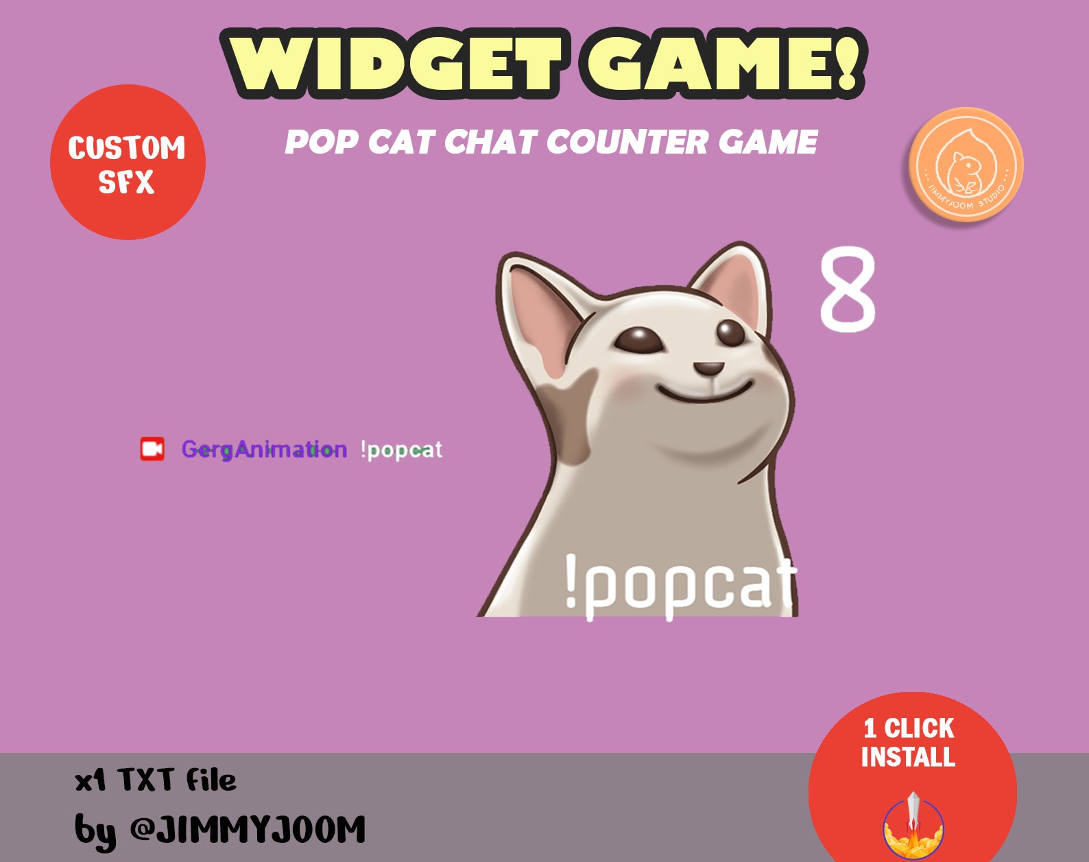 Pop Cat Custom Widget Counter / Chat Widget Game / Cat Meme - Etsy