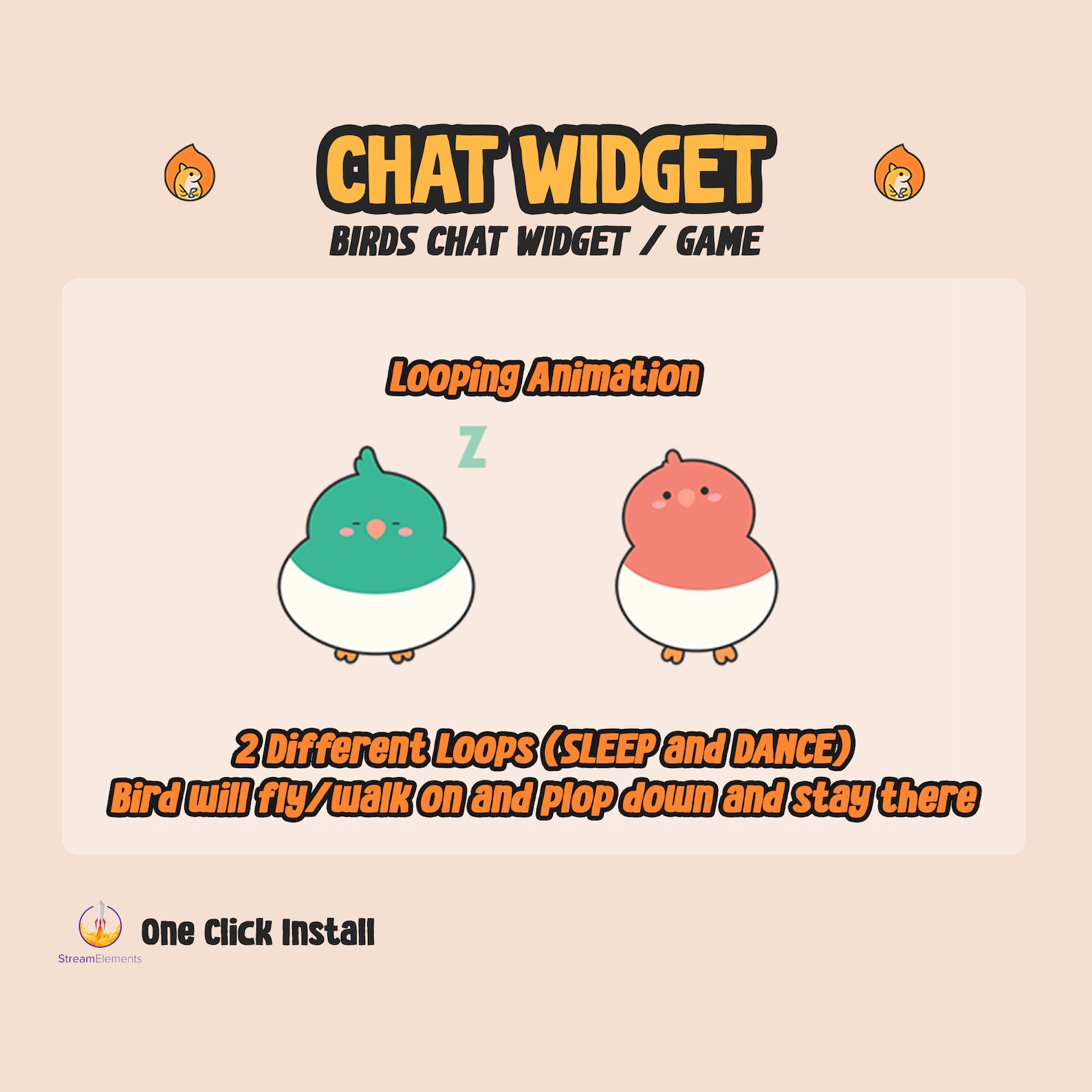 Cute Birds Custom Chat Widget Game / Animated Twitch Widget / Twitch ...