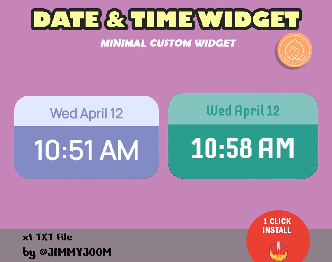 Date and Time Widget for Twitch Streaming / Custom Widget / - Etsy