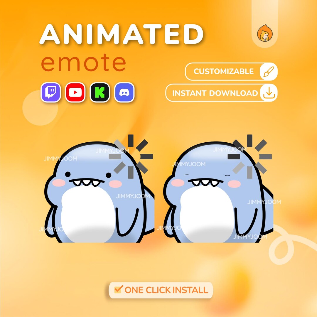 Animated Shark Loading Emote - Cute Kawaii Confused Emote for Twitch ...