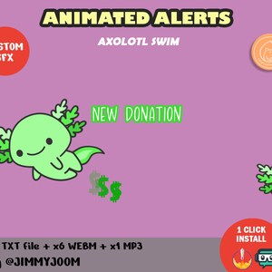 ANIMATED Axolotl Alerts / Twitch Alerts / Stream Alerts / Sub Follower ...