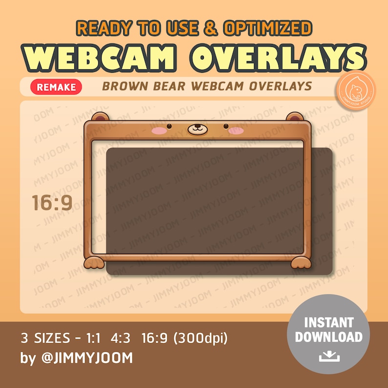 Brown Bear Webcam Overlay Pack / Cam Overlay Set / Cute Kawaii - Etsy