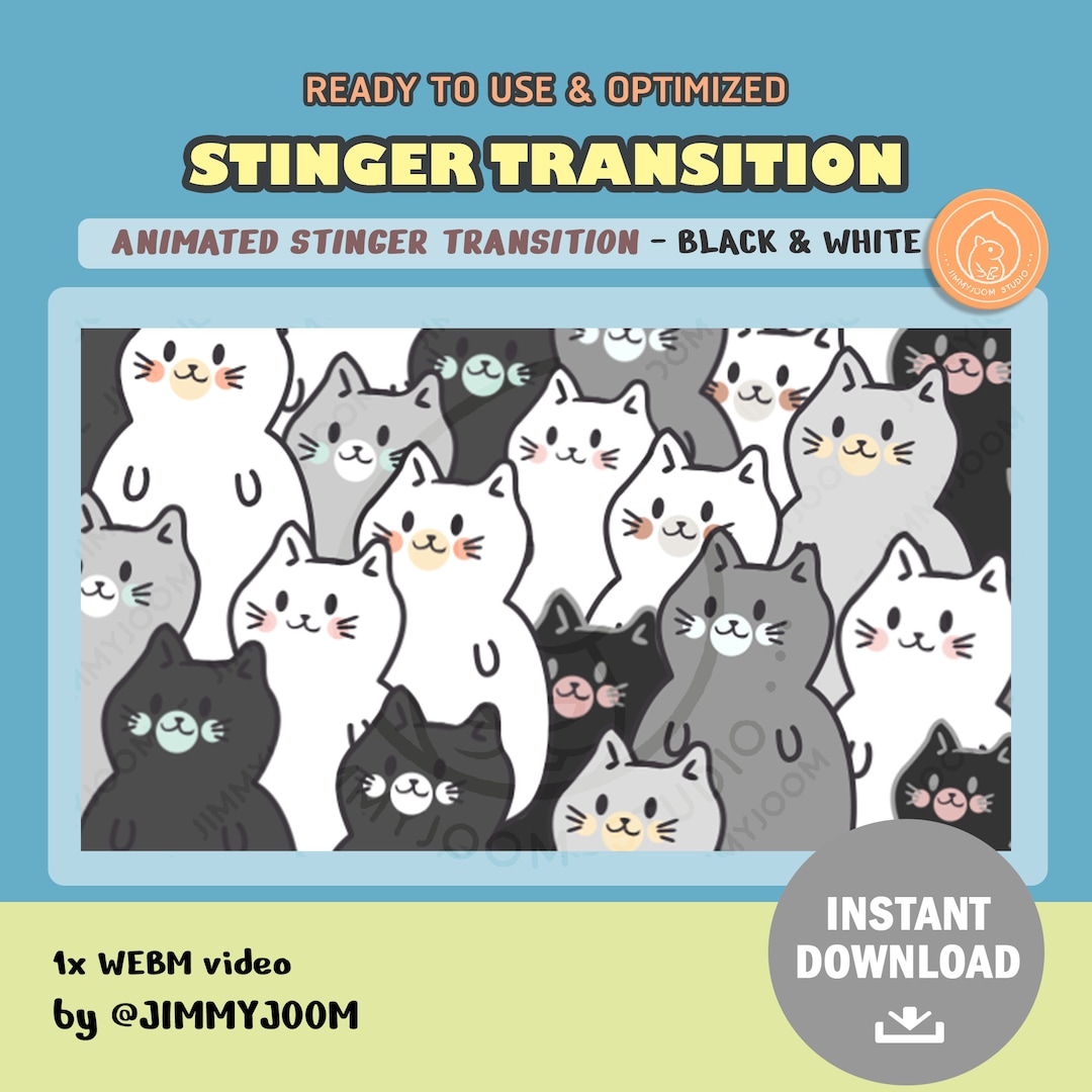 ANIMATED Twitch Stinger Transition / Cute Cats / Stream Transition ...