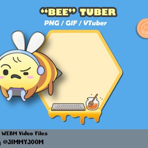 Animated Cute Bee Vtuber / PNG GIF Tuber / Yellow Honey Bee Animated ...