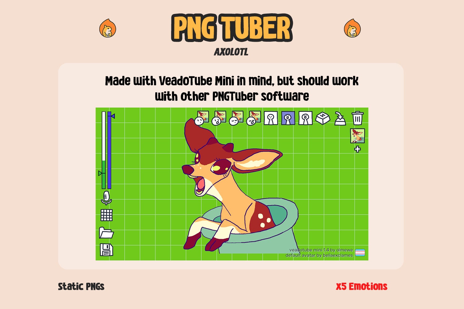 Fox Pngtuber Veadotube Mini PNG Tuber Cute Kawaii Fox - Etsy