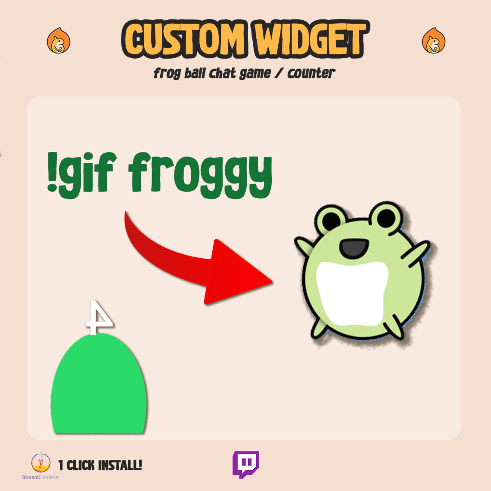 Animated Twitch Chat Widget / Custom Chat Widget Game / Animated Frog ...