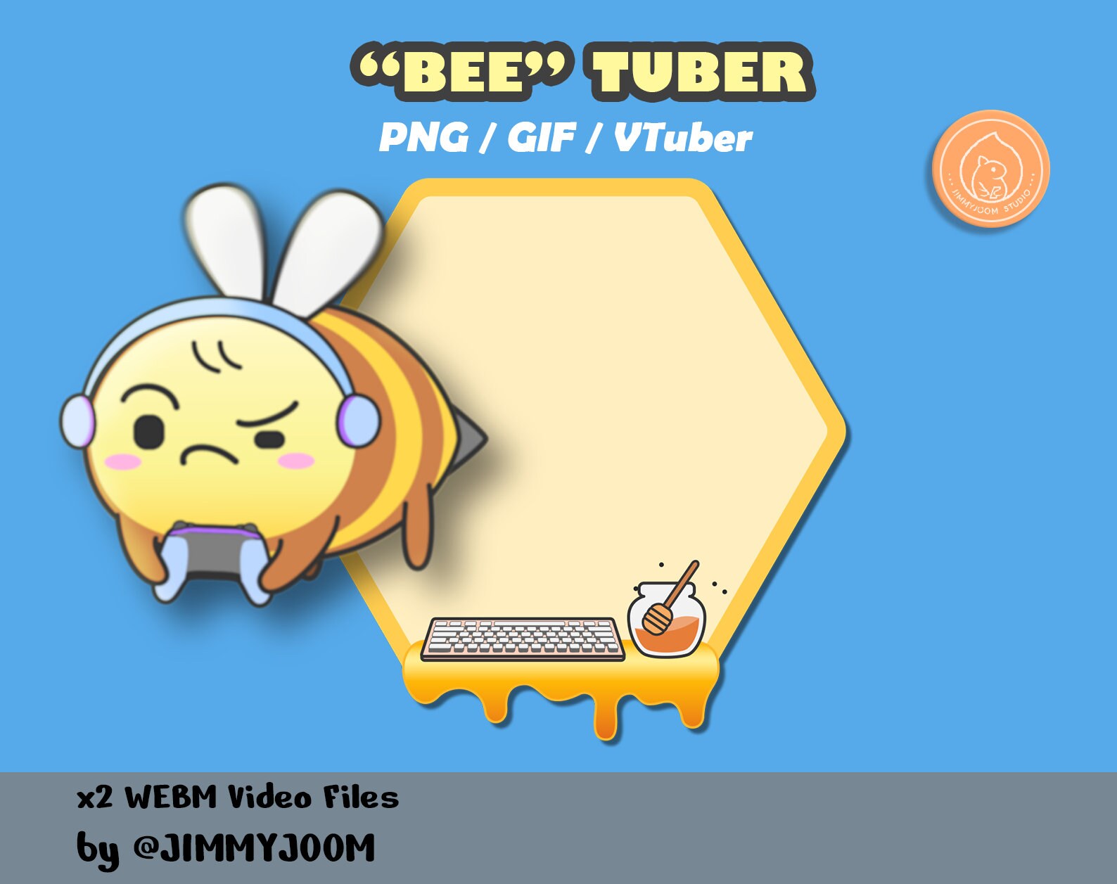Animado Lindo Bee VTuber / PNG GIF Tuber / Yellow Honey Bee - Etsy México