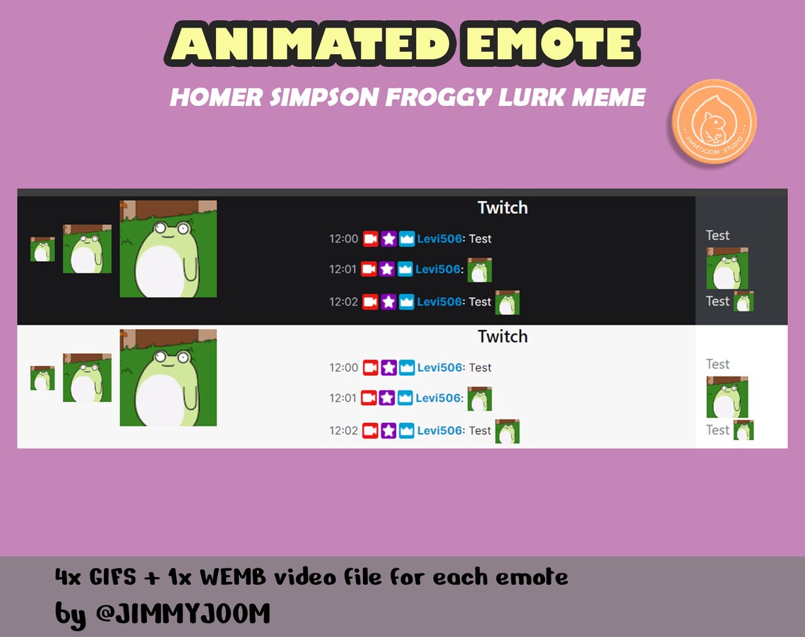 ANIMATED Frog Lurk Meme Twitch Emote Discord Emote Pack / Homer Simpson ...