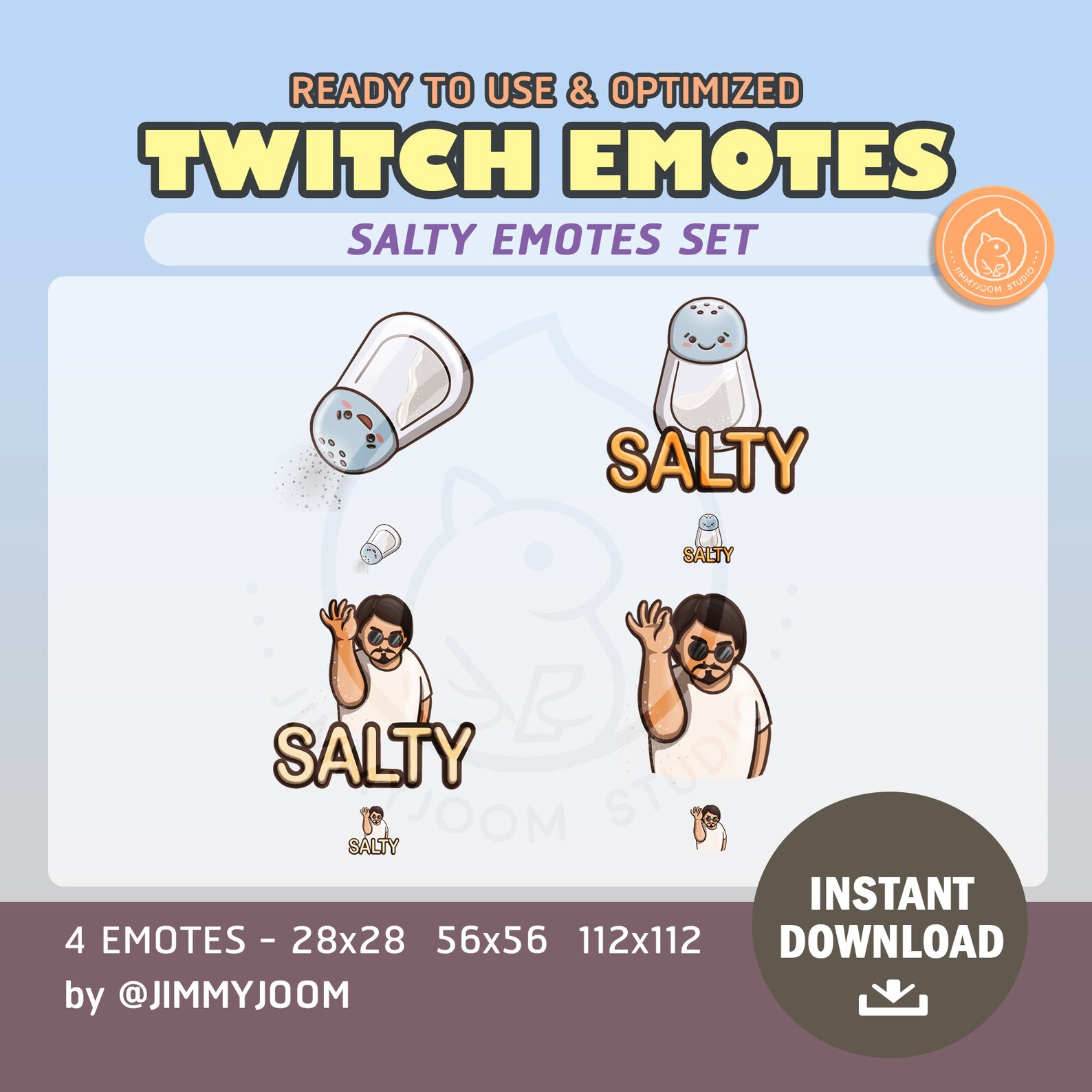 Salty Twitch Emotes for Streaming Salt Bae / Twitch Emote Pack / Meme ...