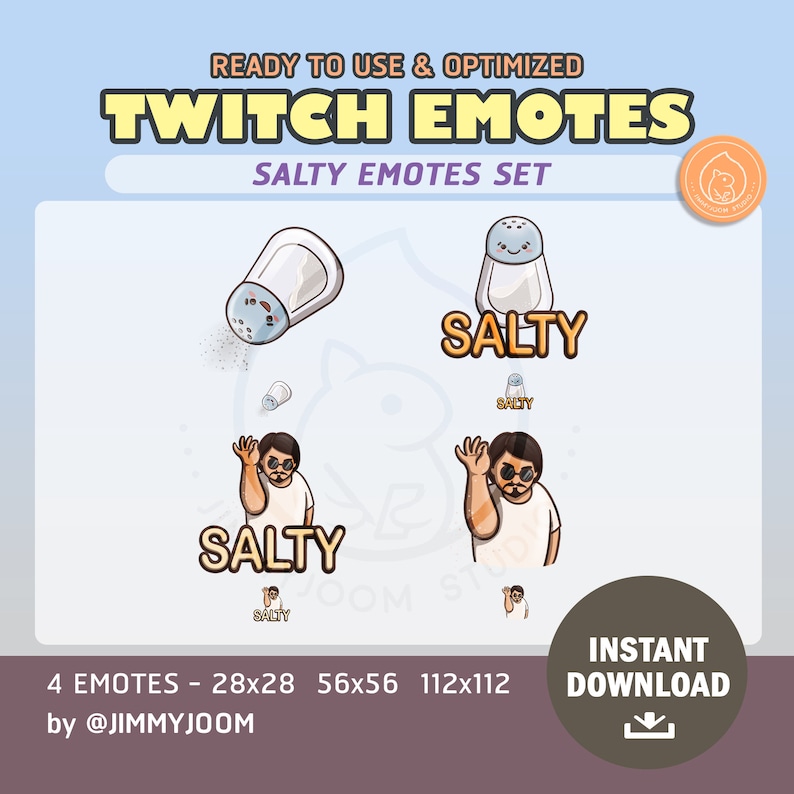 Salty Twitch Emotes for Streaming Salt Bae / Twitch Emote Pack / Meme ...