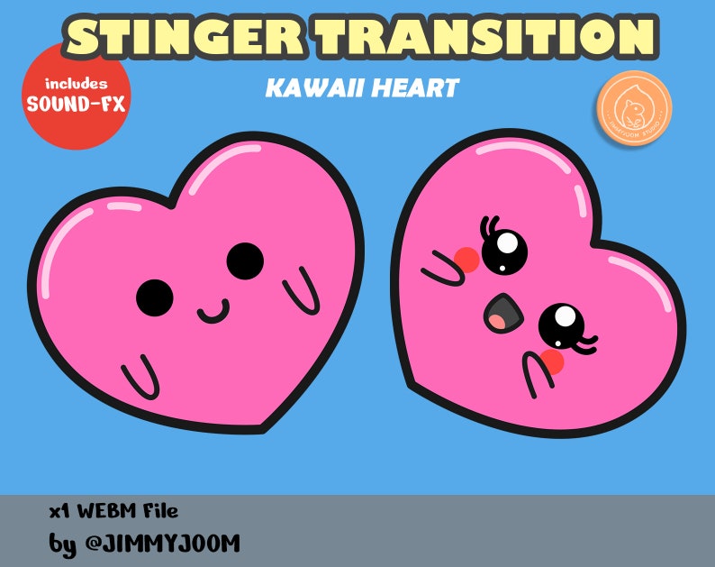 Animated Stinger Transition Cute Kawaii Heart Pink / Valentine's Day ...