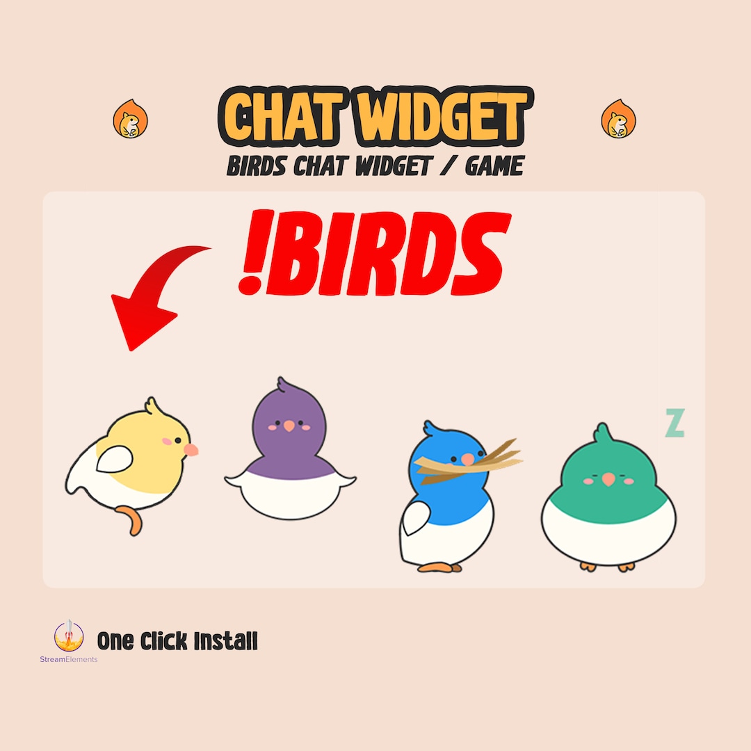 Cute Birds Custom Chat Widget Game / Animated Twitch Widget / Twitch ...