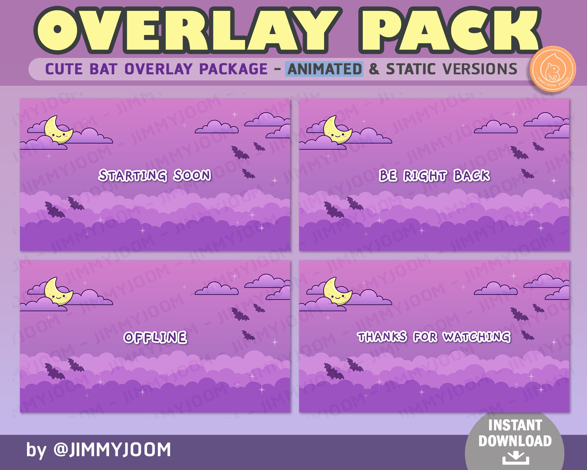 Animated Halloween Bat Overlay Pack / Kawaii Bat Overlays and - Etsy