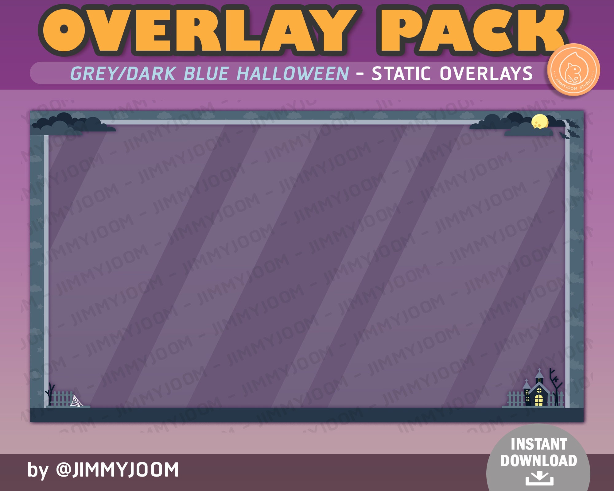 Halloween Twitch Overlay / Kawaii Halloween Stream Setup / Halloween ...