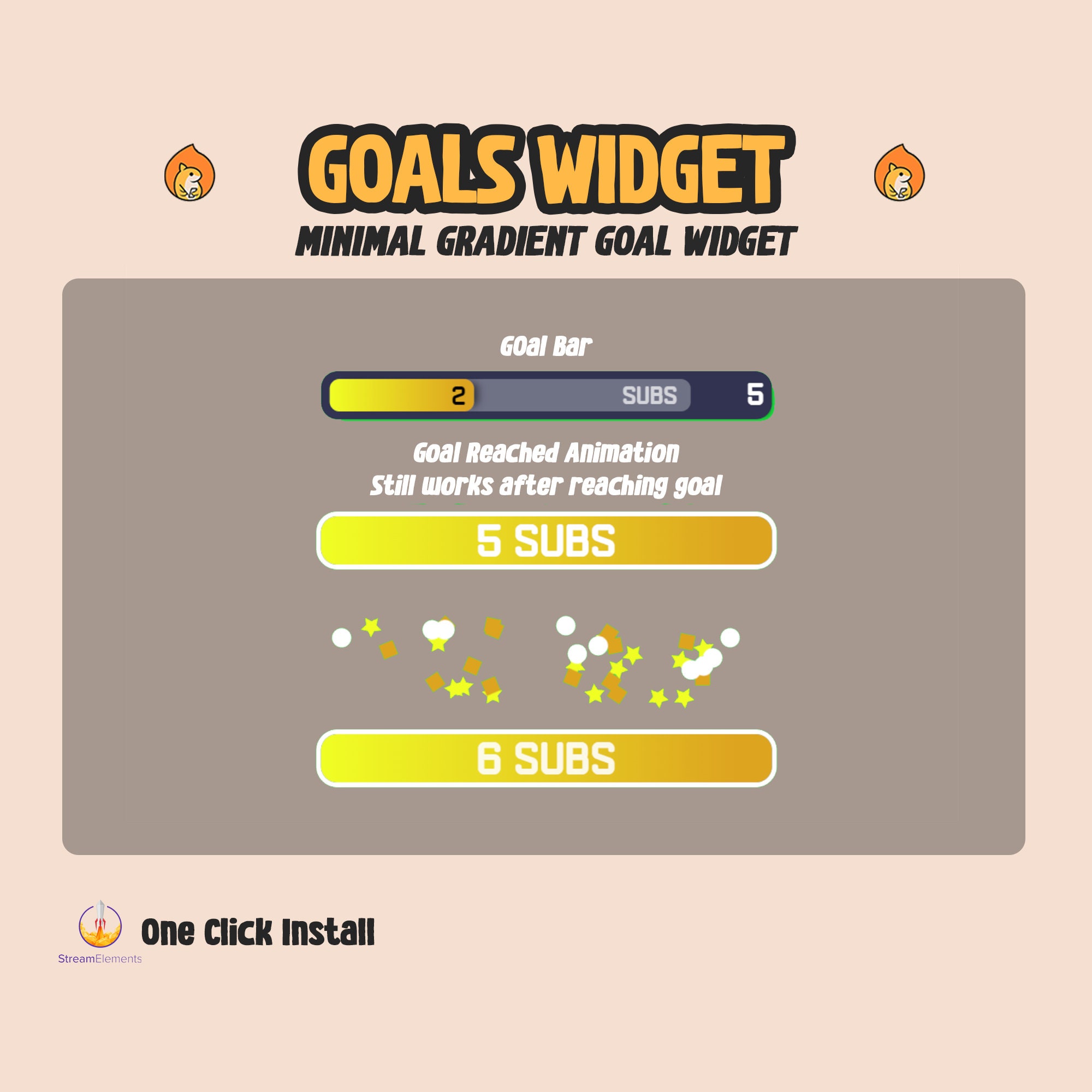 Custom Goal Widget / Minimal Gradient Goal Widgets / Donations Tips ...
