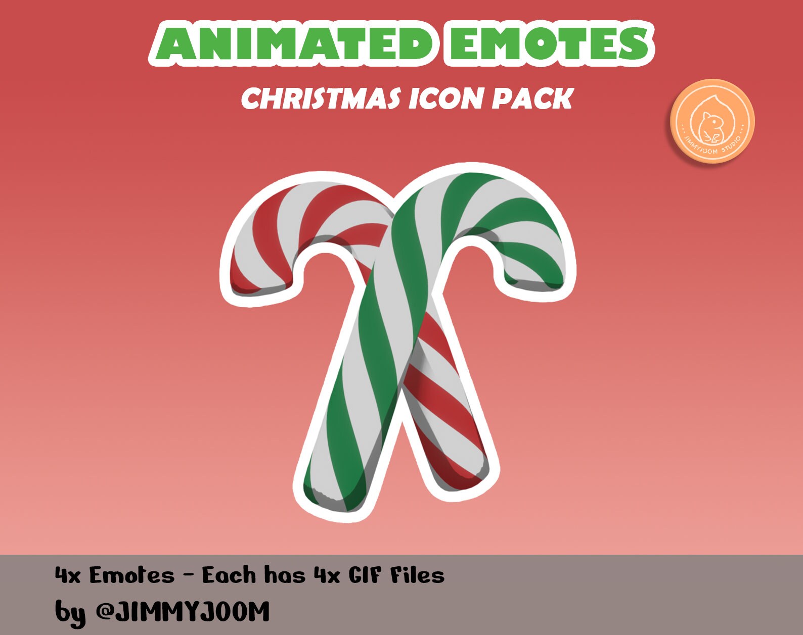 Animated 3D Christmas Emotes - Gift Present Tree Bell Candy Canes Emote ...