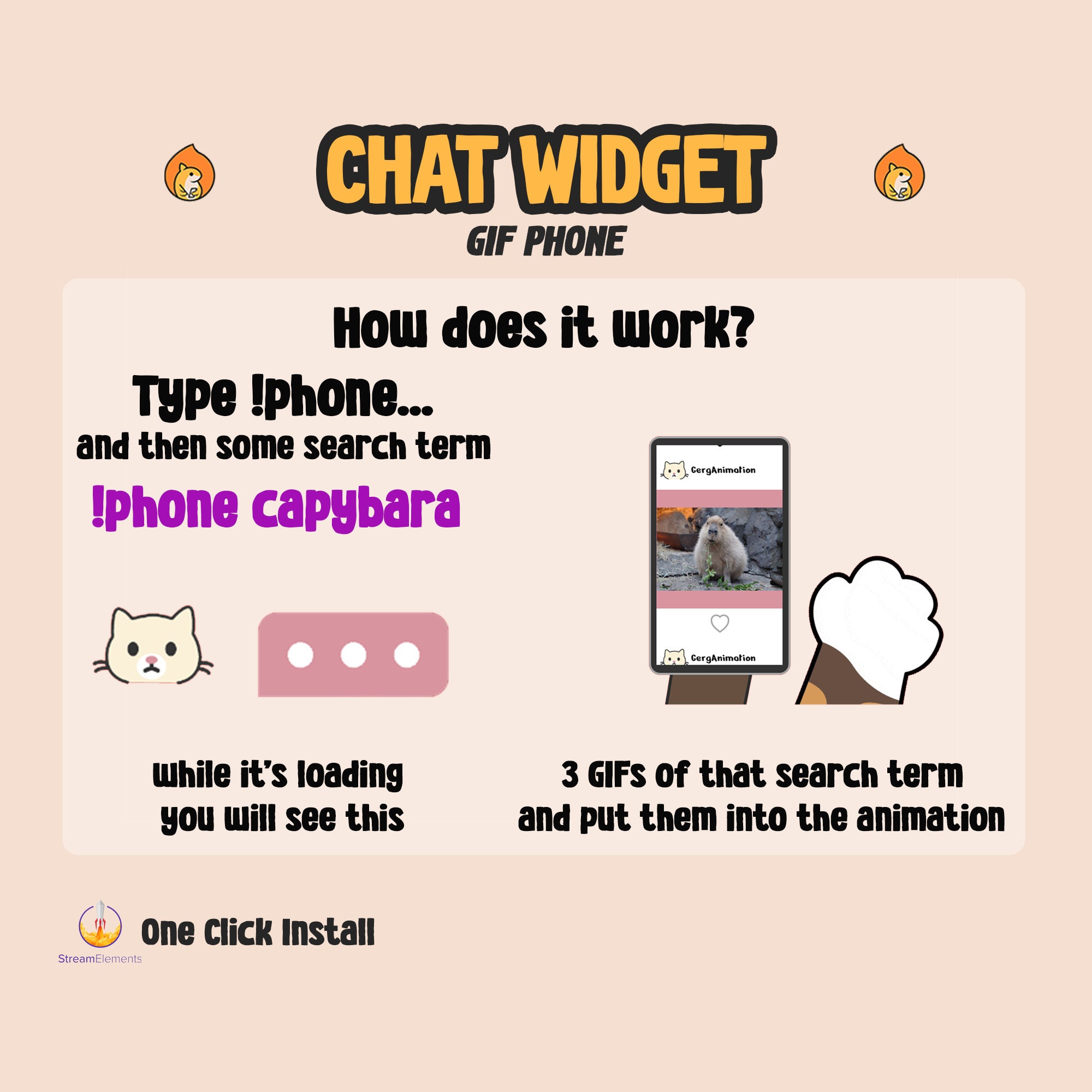 Custom Chat Widget GIF Game / Twitch Chat Widget / Animated Fox Frog ...