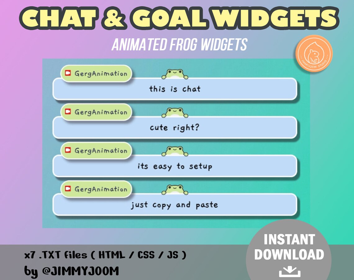 STREAMLABS Cute Frog Chat and Goals Widgets for Twitch / Animated ...