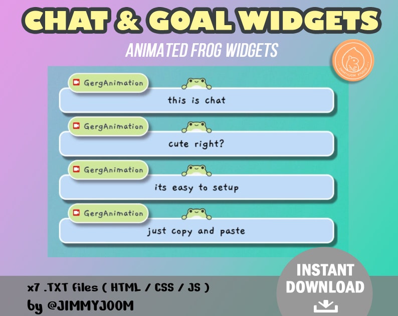 STREAMLABS Cute Frog Chat and Goals Widgets for Twitch / - Etsy