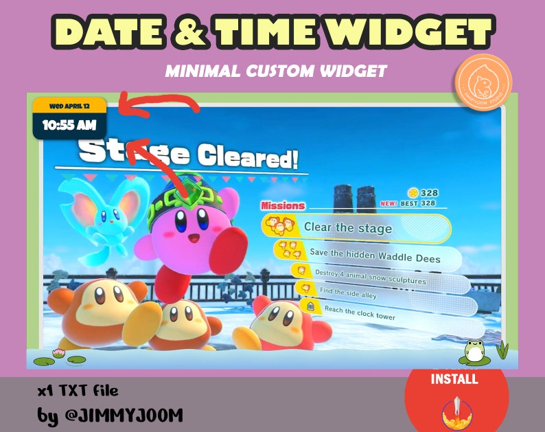 Date and Time Widget for Twitch Streaming / Custom Widget / - Etsy