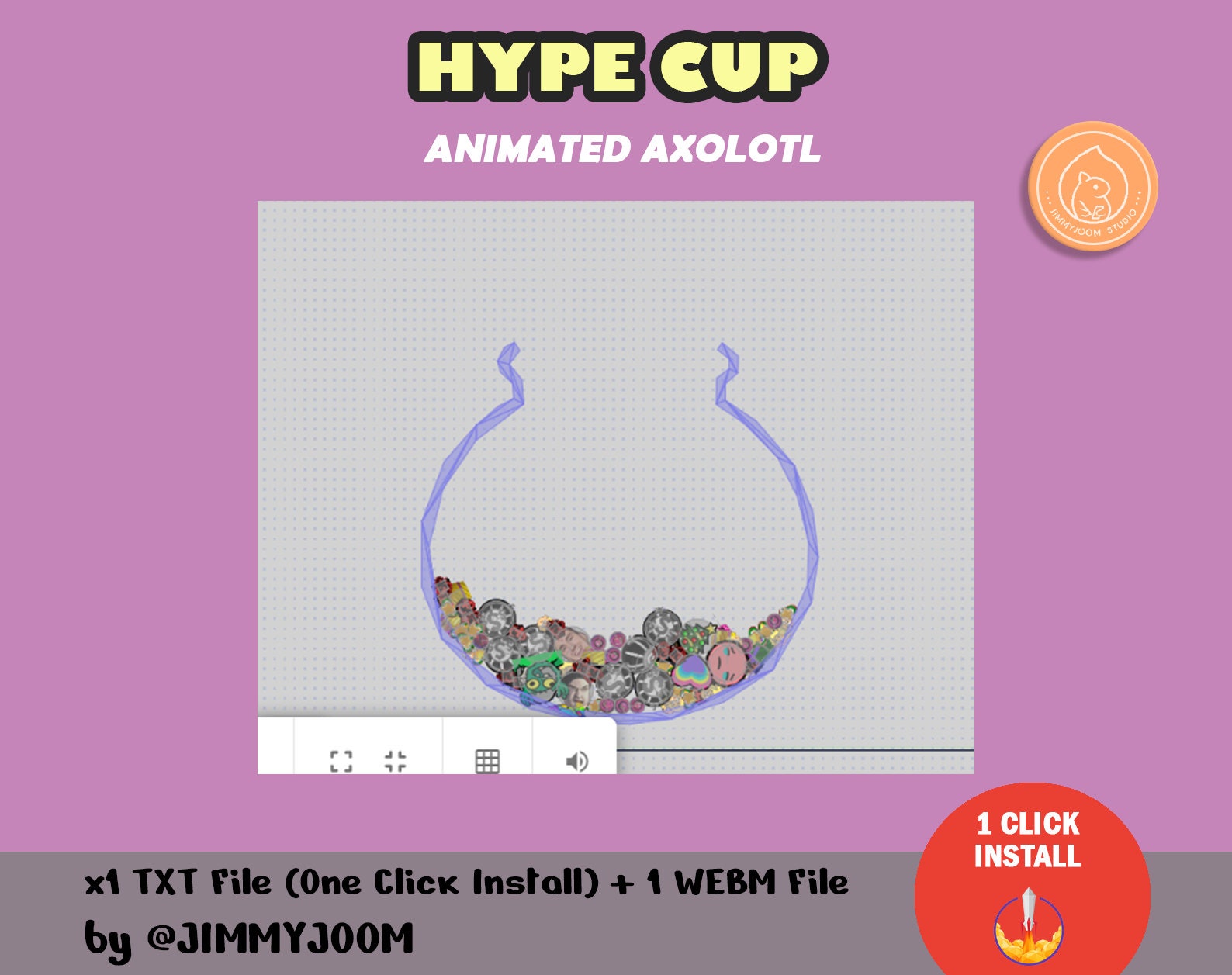 Animated Axolotl Hype Cup Tip Jar / Streamelements Custom Widget ...