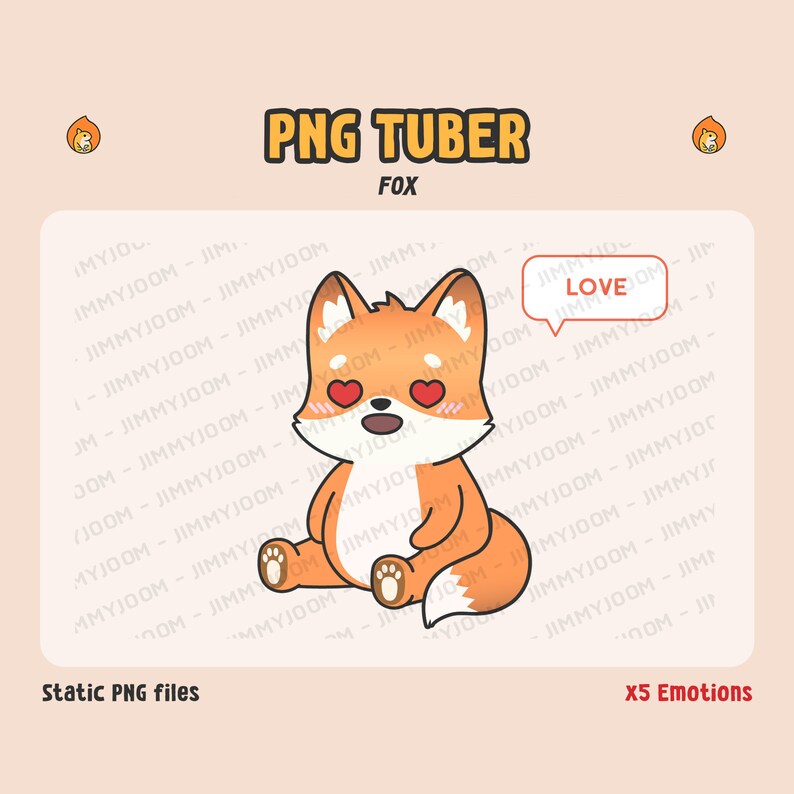 Fox Pngtuber Veadotube Mini PNG Tuber Cute Kawaii Fox Twitch Live ...