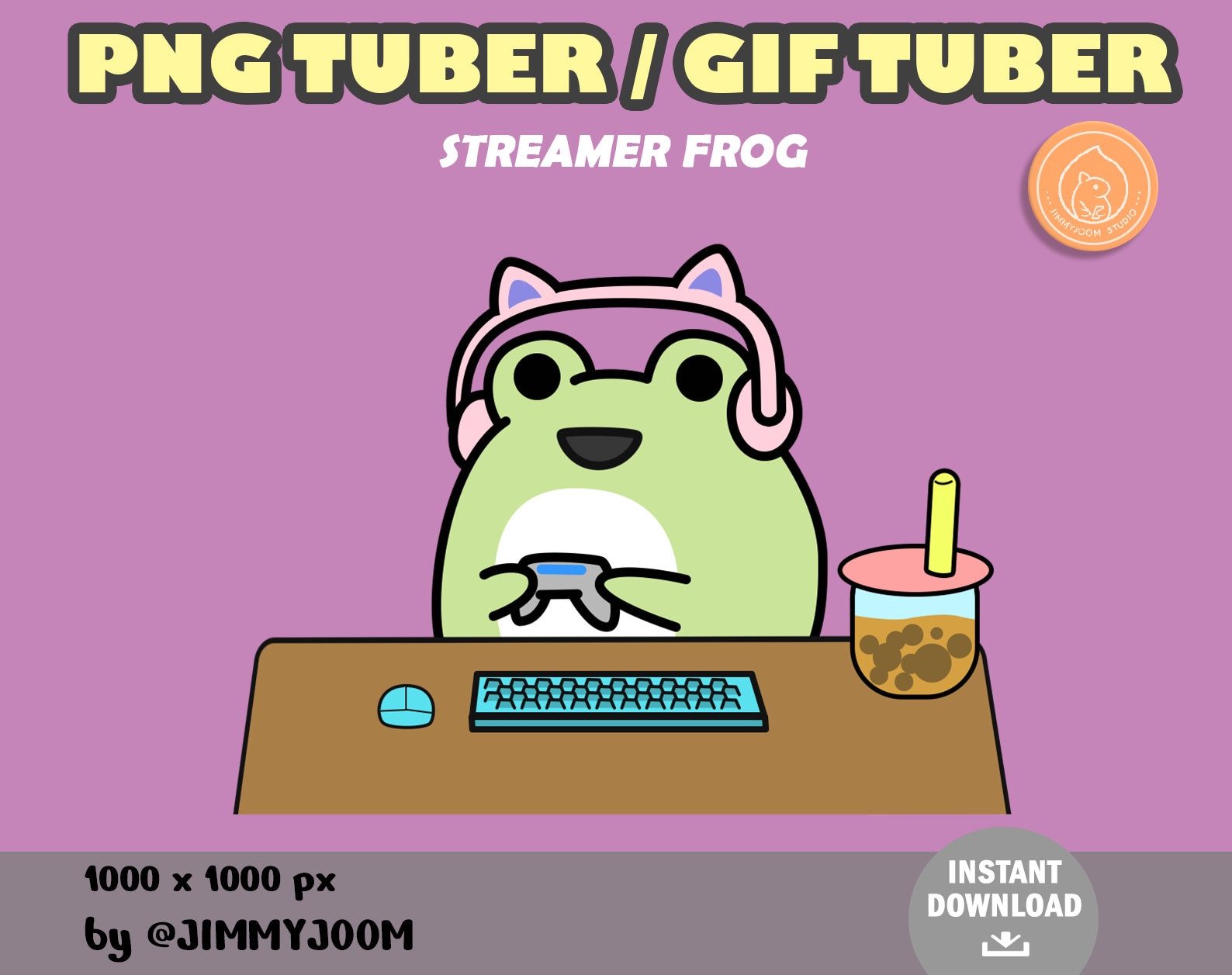 Cute Frog Animated Giftuber Pngtuber Vtuber for Twitch - Etsy
