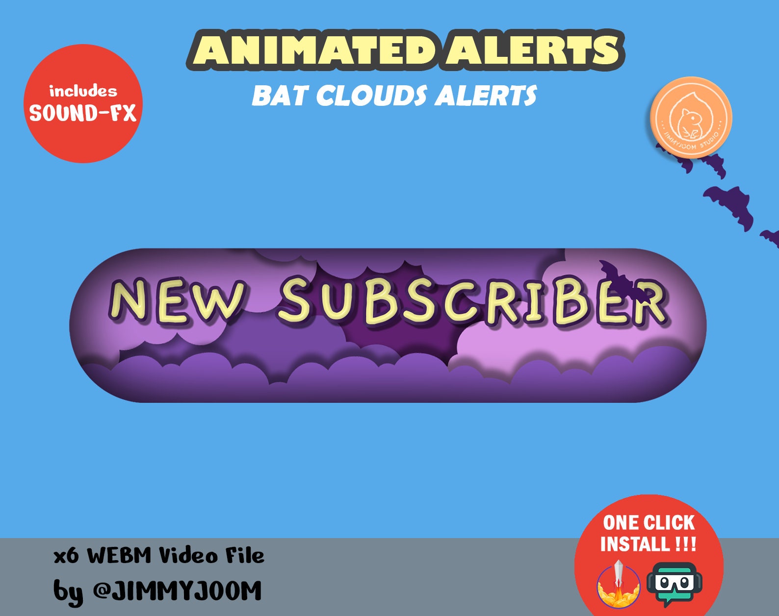 ANIMATED Bat Cloud Alerts / Purple Bat Alerts With Sound - Etsy